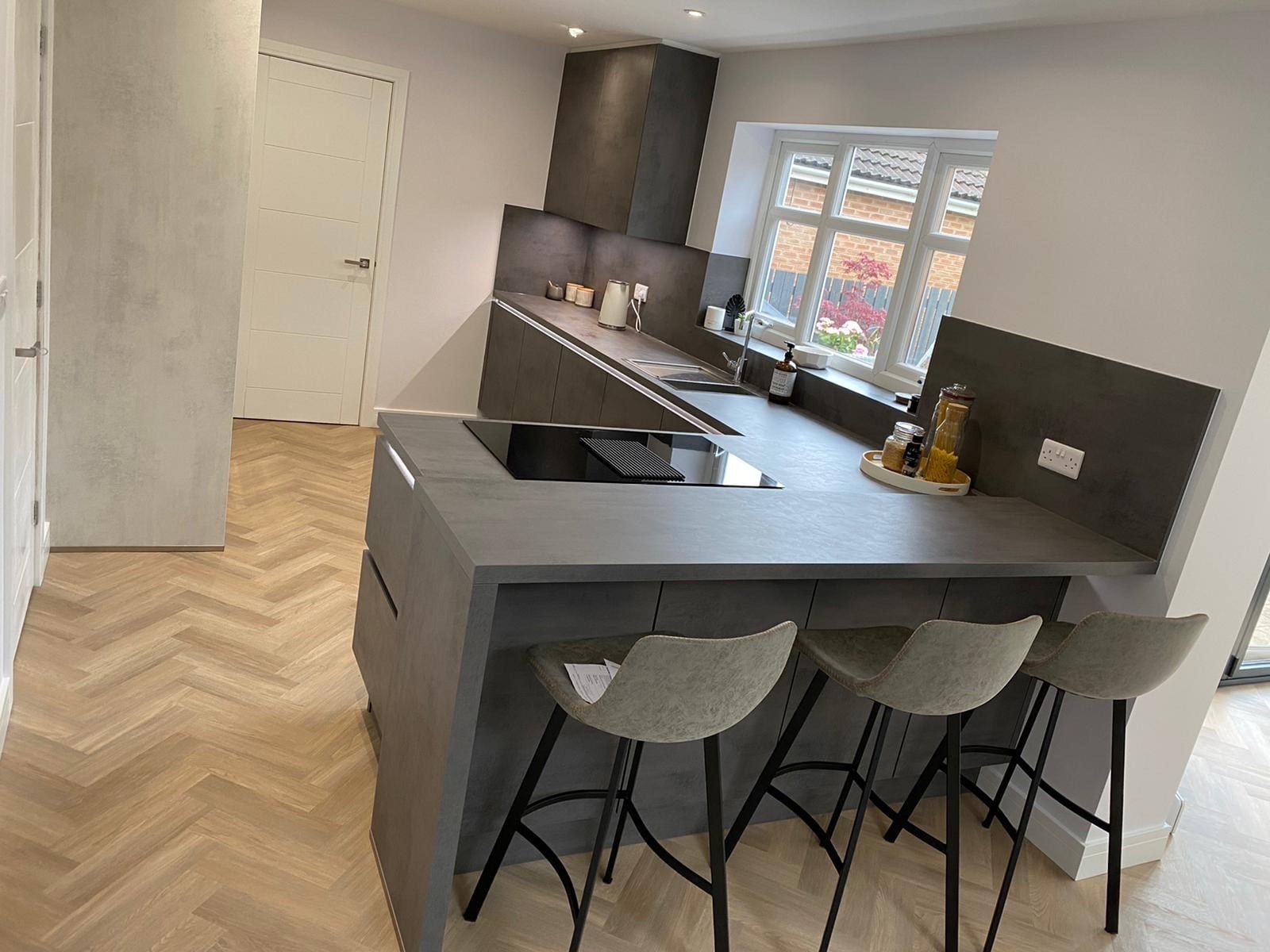 Grey Concrete Kitchen, Rotherham | Square Kitchens At Ponsford